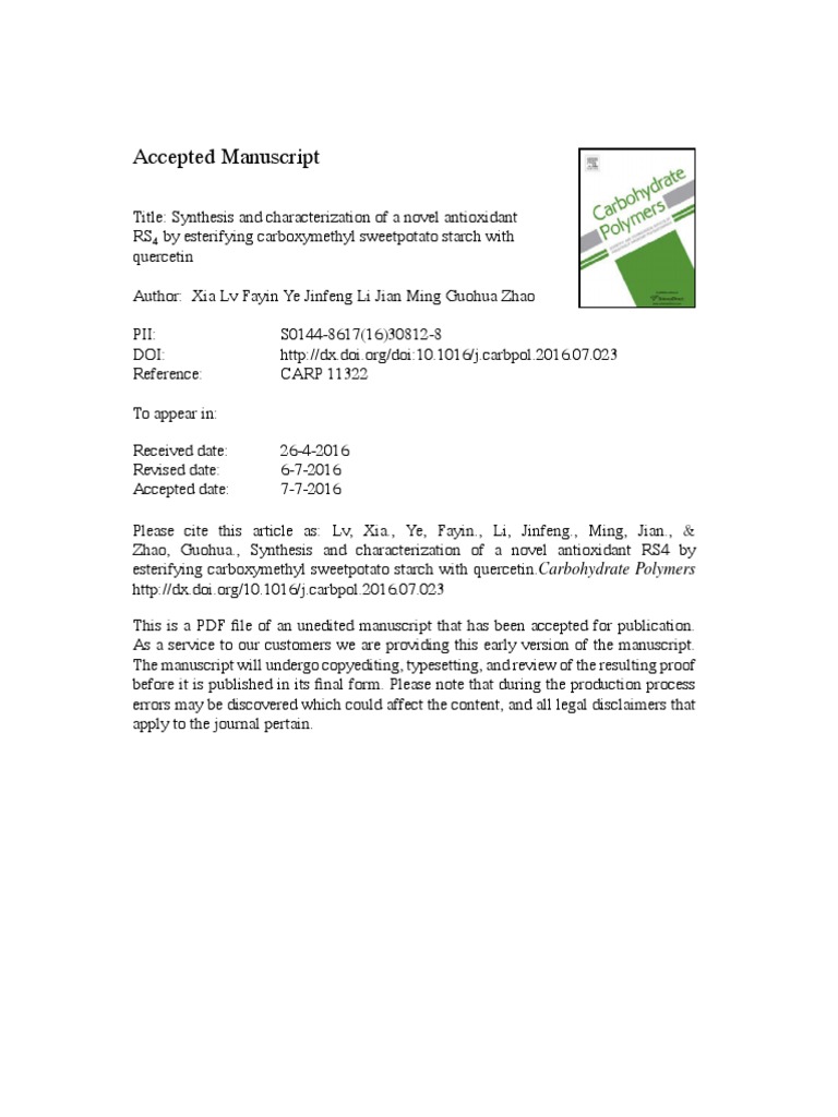 LV 2016 | PDF | Starch | High Performance Liquid Chromatography
