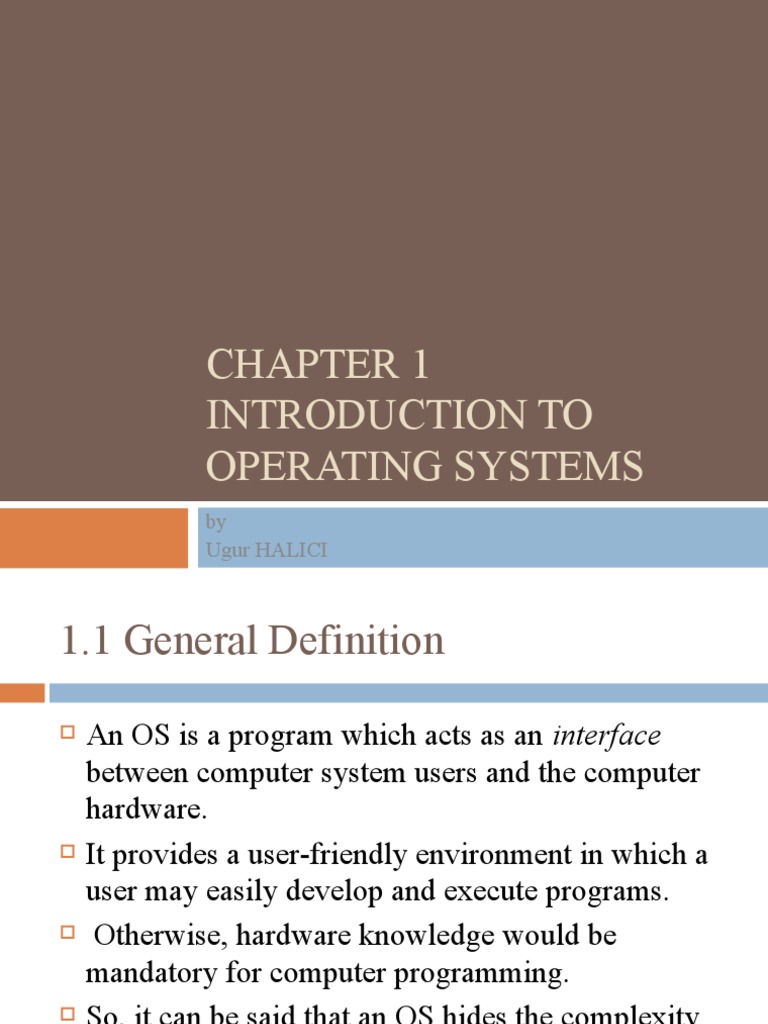 Introduction To Operating Systems: by Ugur Halici | PDF | Operating ...