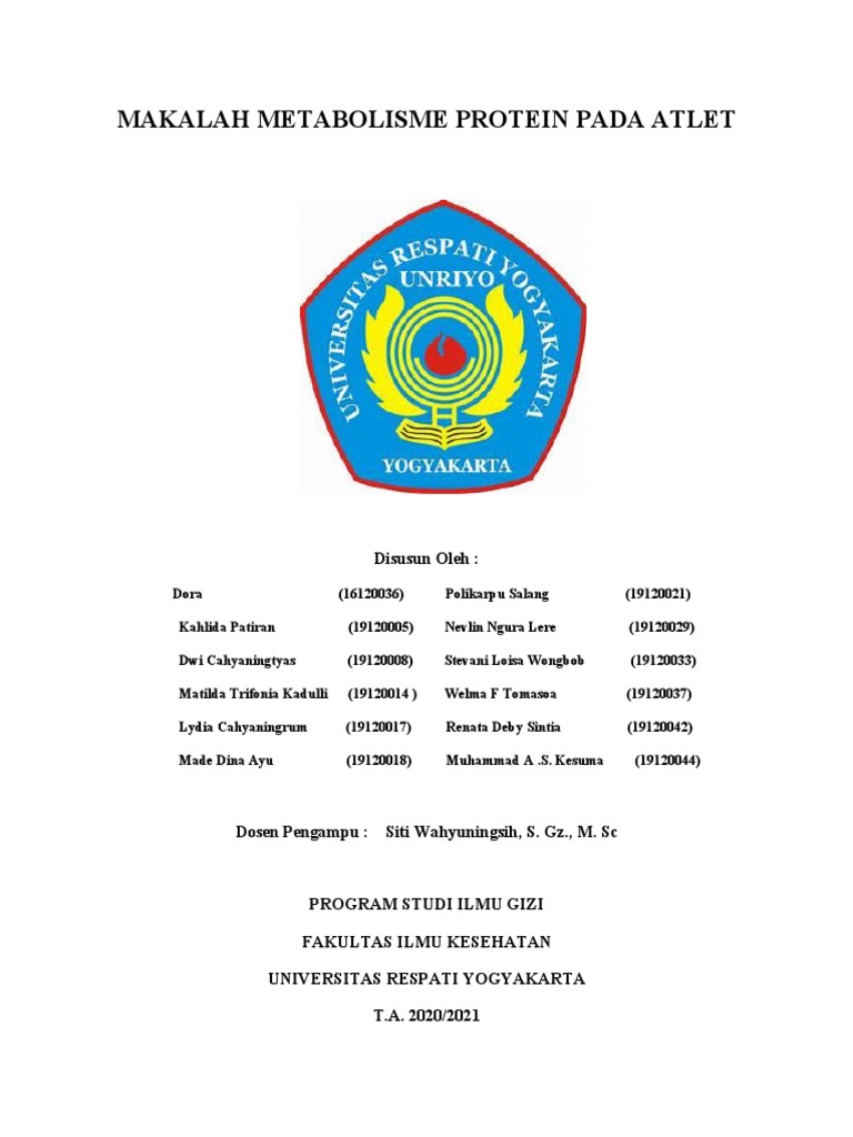Makalah Kelompok 3 Metabolisme Protein Pada Atlet | PDF | Sains ...