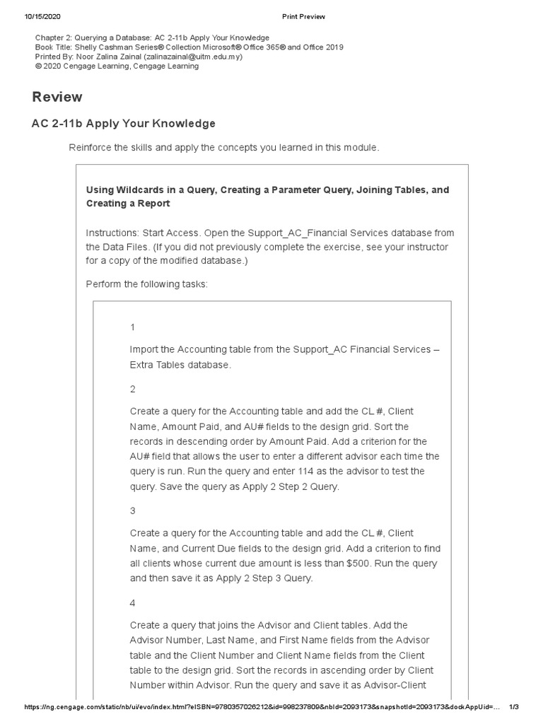 Module 2 - Apply Your Knowledge | PDF | Databases | Data