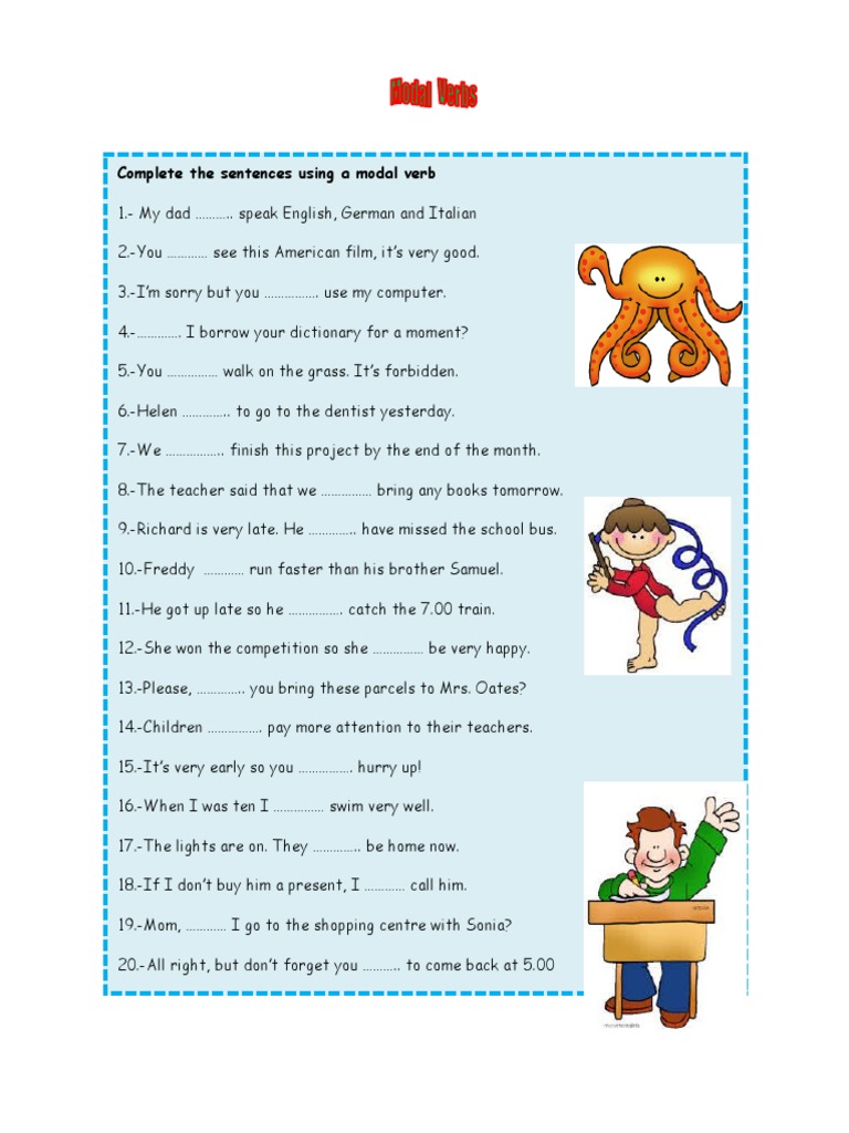 Complete The Sentences Using A Modal Verb | PDF