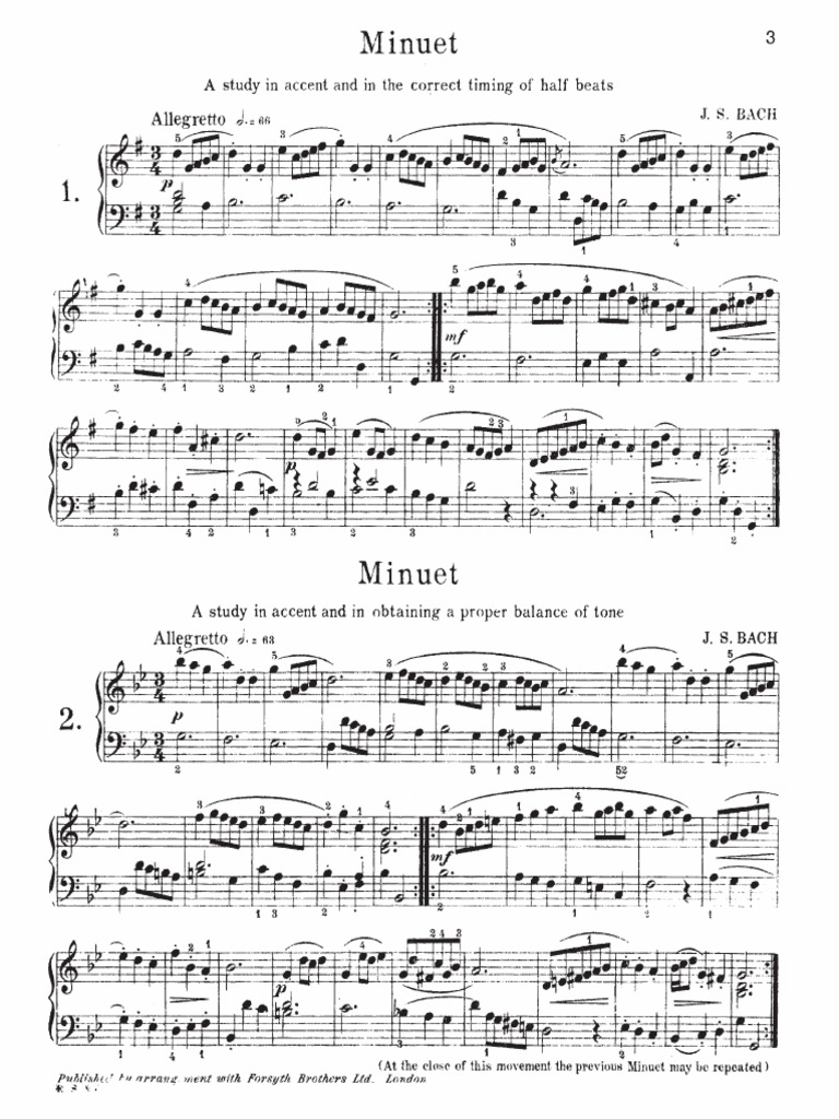 Minuet G, GM Bach | PDF