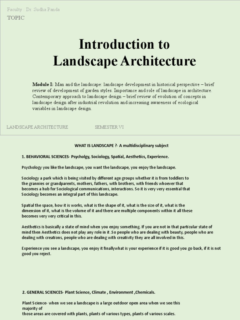 Introduction To Landscape Design | PDF | Botany | Landscape Architecture
