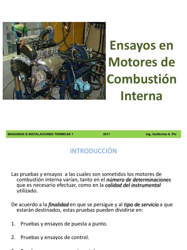 Ensayos en Motores de Combustión | PDF | Pistón | Motor de combustión interna