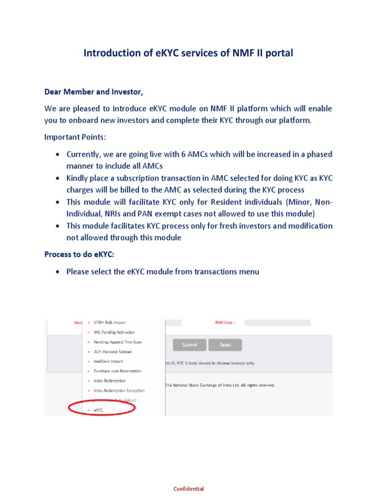 eKYC Launch for NMF II Investors | PDF | Computing | Information Technology
