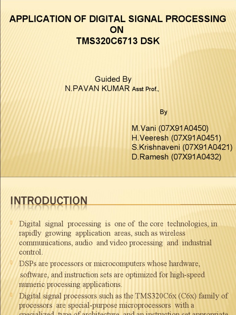Tms 320c6713dsk Applications | PDF | Digital Signal Processor | Central ...