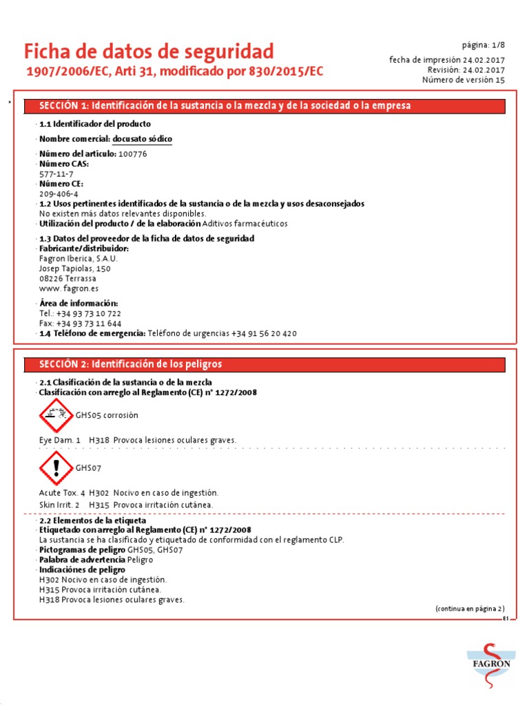 Gluconato de Sodio PDF | PDF | Agua | Residuos