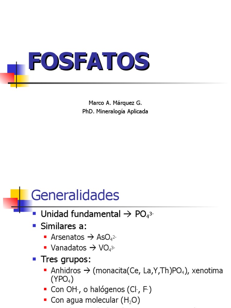 Clase 17 - Estructura de Los Fosfatos | PDF | Clasificación de ...