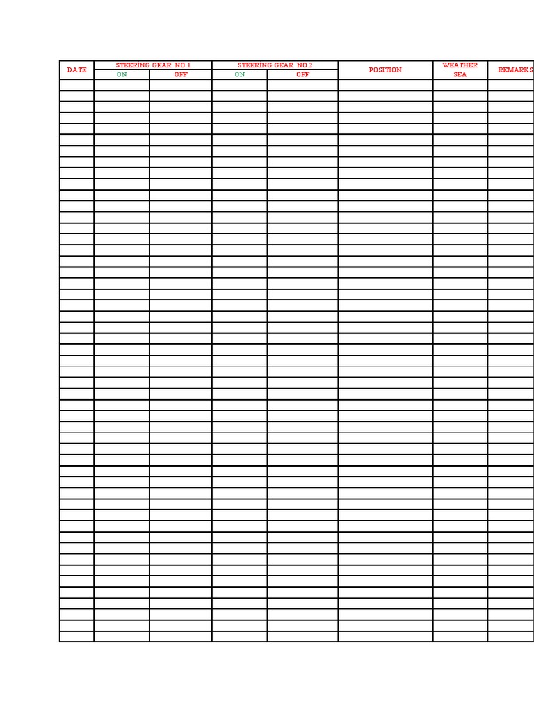 Steering Gear Log | PDF