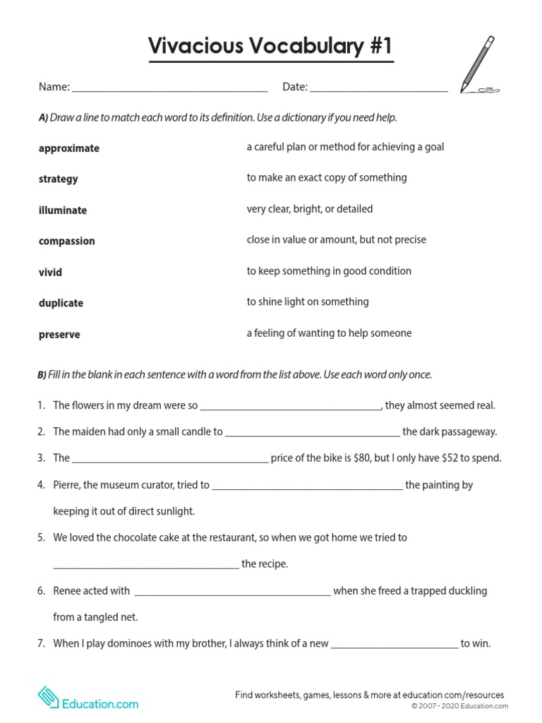 Vivacious Vocabulary 1 PDF | PDF