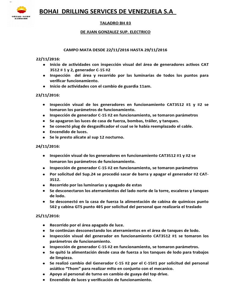 Bohai Drilling Services de Venezuela 2 | PDF | Naturaleza