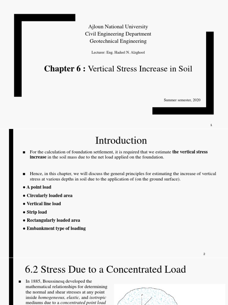 Chapter 6: Vertical Stress Increase in Soil | PDF | Linear Elasticity ...