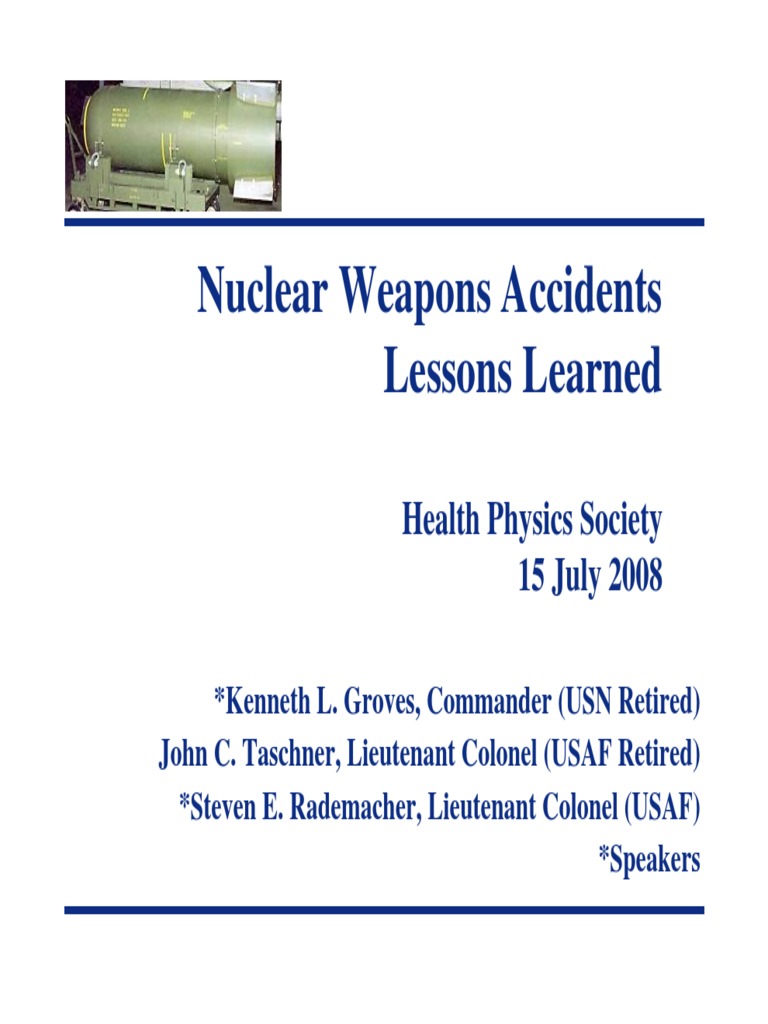 Nuclear Weapons Accidents Lessons Learned | PDF | Strategic Air Command ...