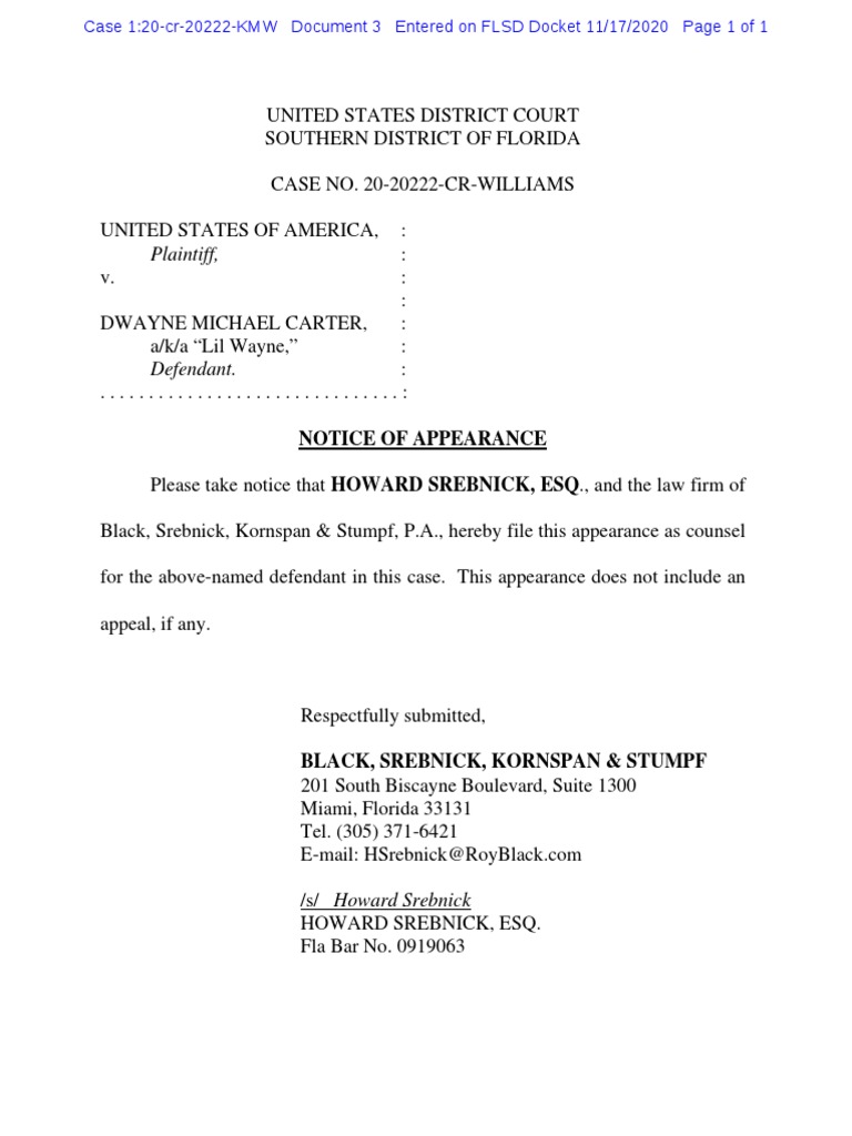 Lil Wayne Attorney | PDF