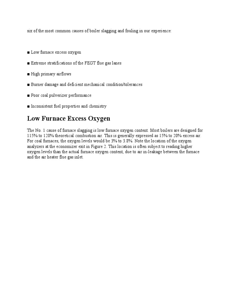 Causes of Boiler Slagging and Fouling | PDF