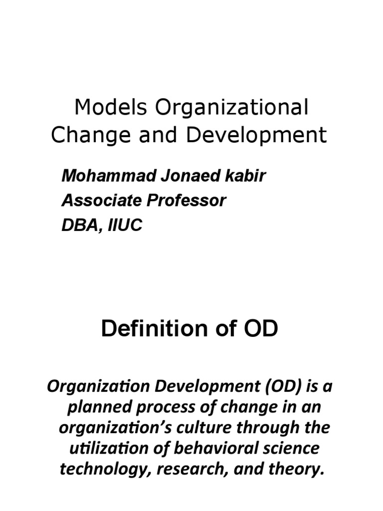 Models Organizational Change and Development | PDF | Organization ...
