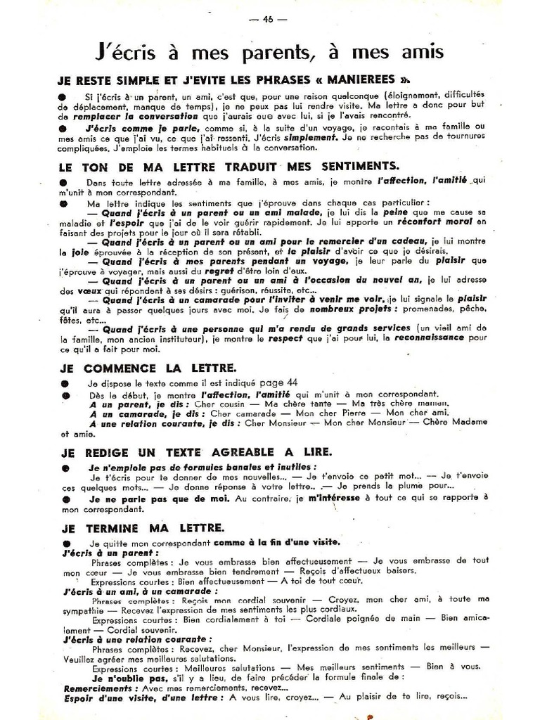 Rediger 23 J Ecris A Mes Parents A Mes Amis | PDF