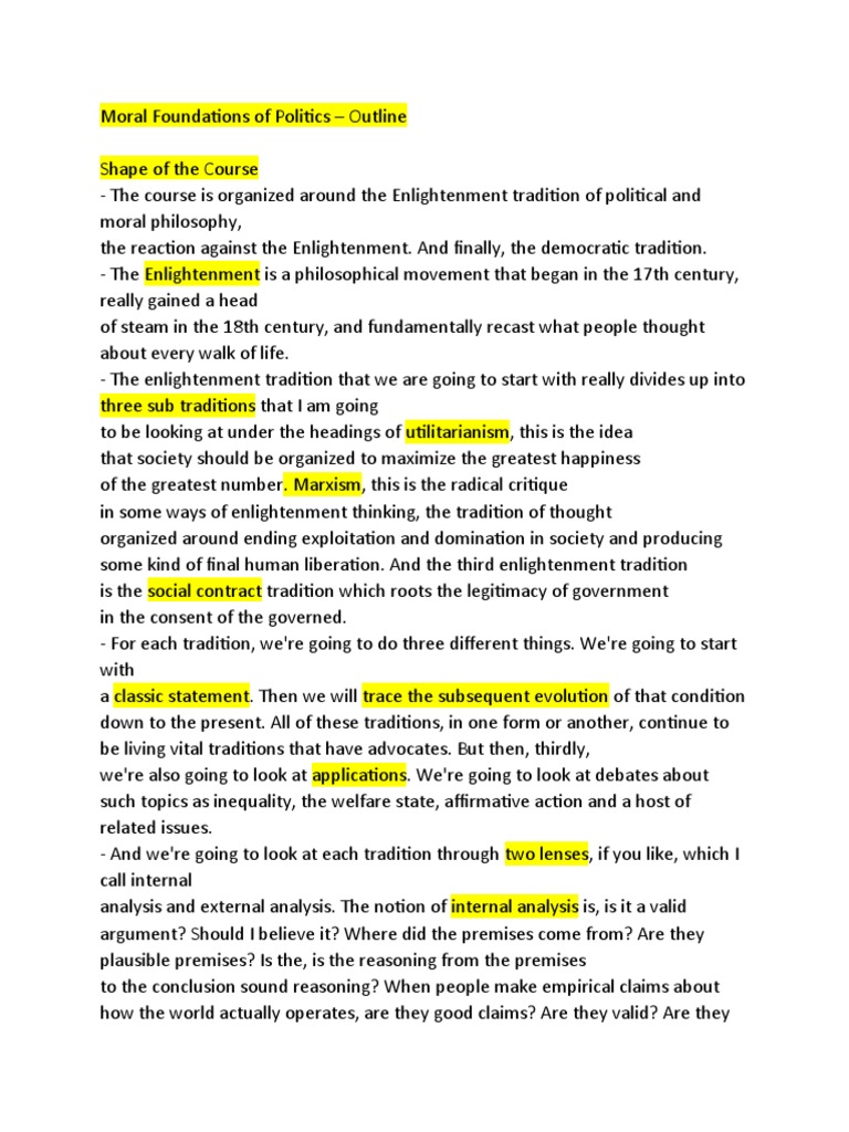 Enlightenment Political Philosophy Overview | PDF | Value (Economics ...