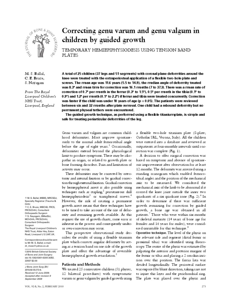 Correcting Genu Varum and Genu Valgum in Children by Guided Growth ...