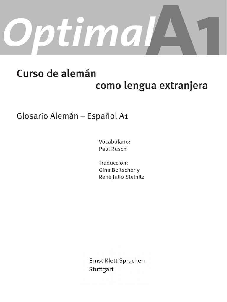 Optimal A1 Glossar DT Span PDF | PDF