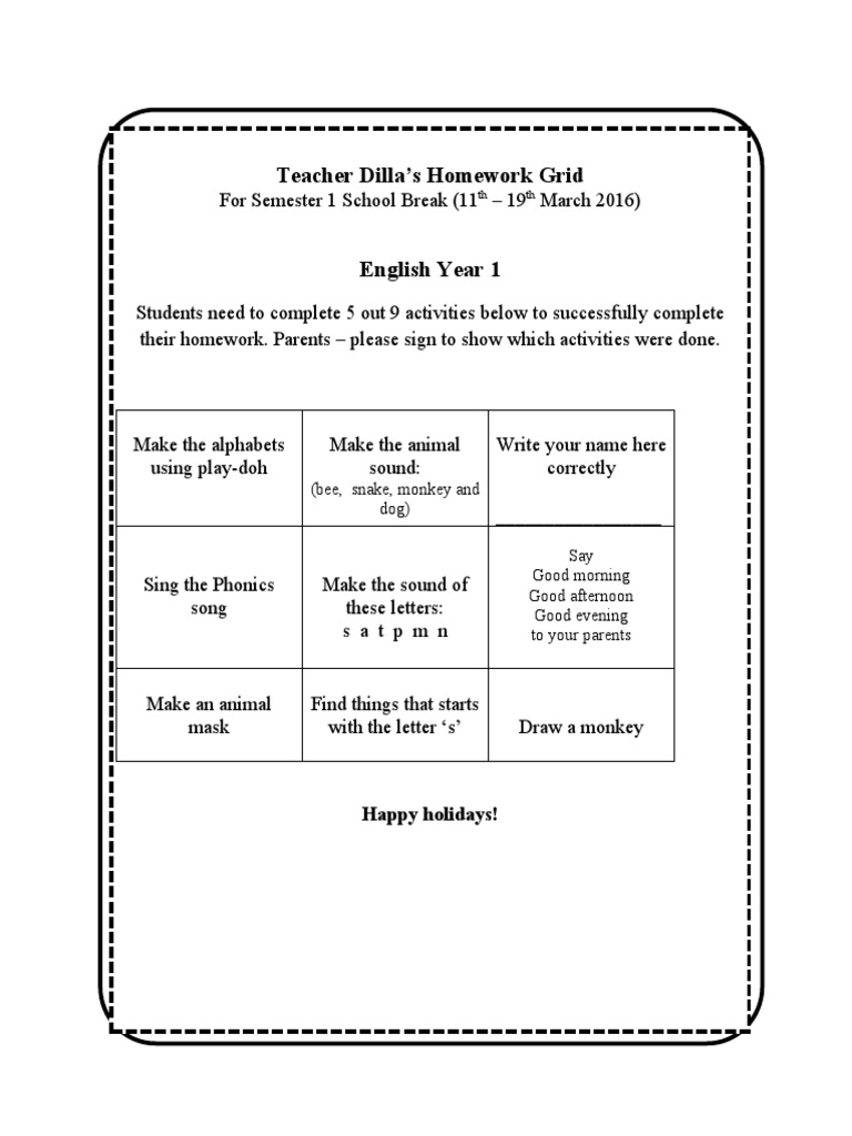 Homework Year 1 | PDF