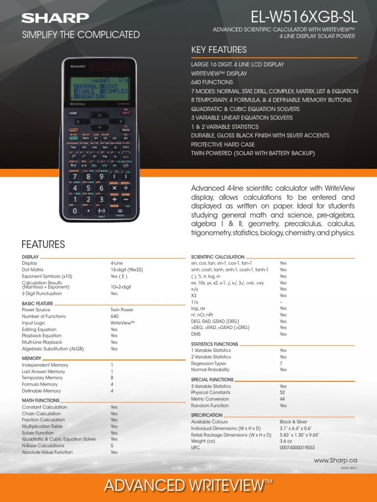 Elw516xgbsl Specsheet en | PDF | Variable (Mathematics) | Equations