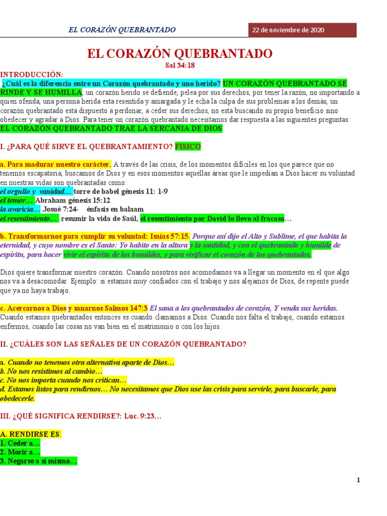 El Corazón Quebrantado | Descargar gratis PDF | Pecado | Amor