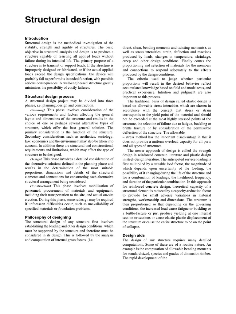 Structural Design 1 | PDF | Stress (Mechanics) | Strength Of Materials