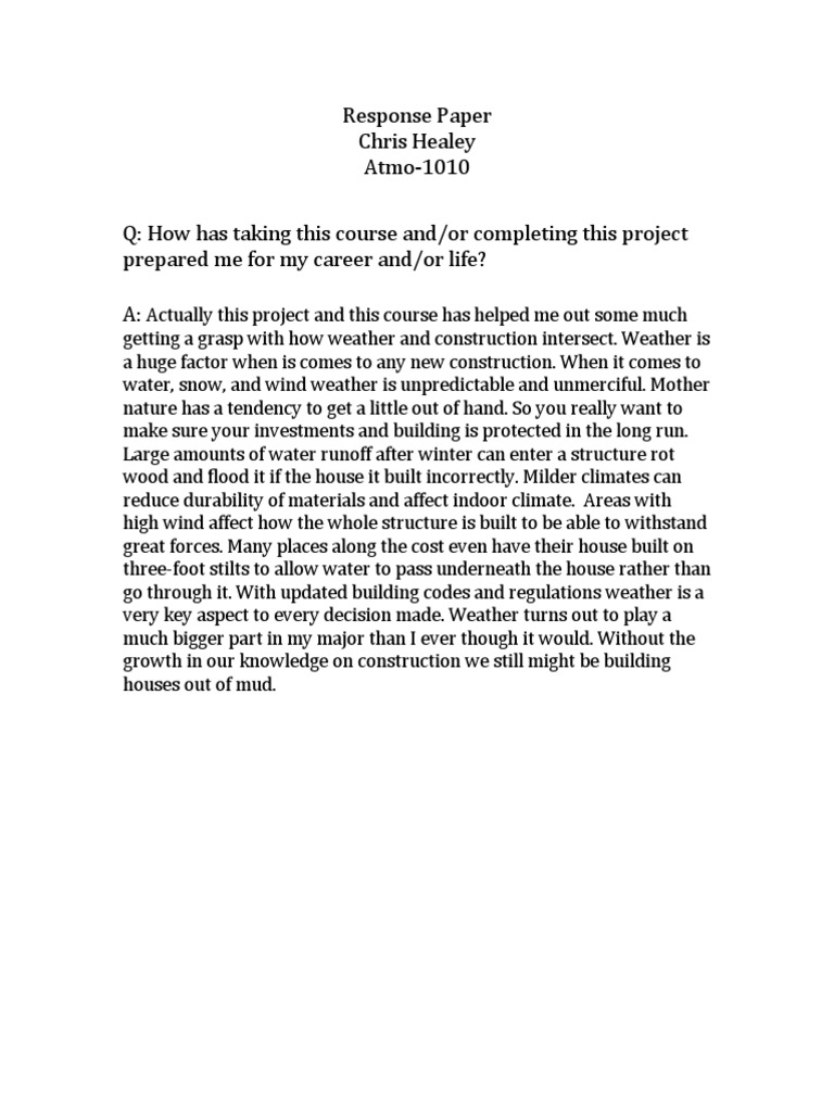 Response Paper | PDF