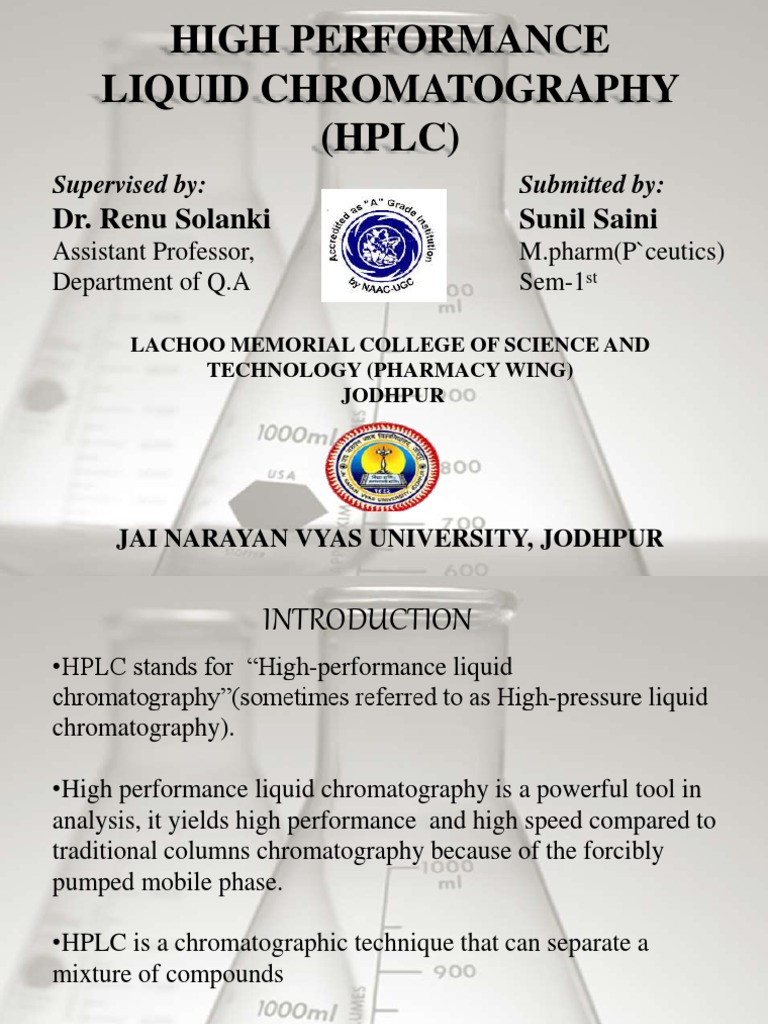 HPLC PDF | Download Free PDF | High Performance Liquid Chromatography ...