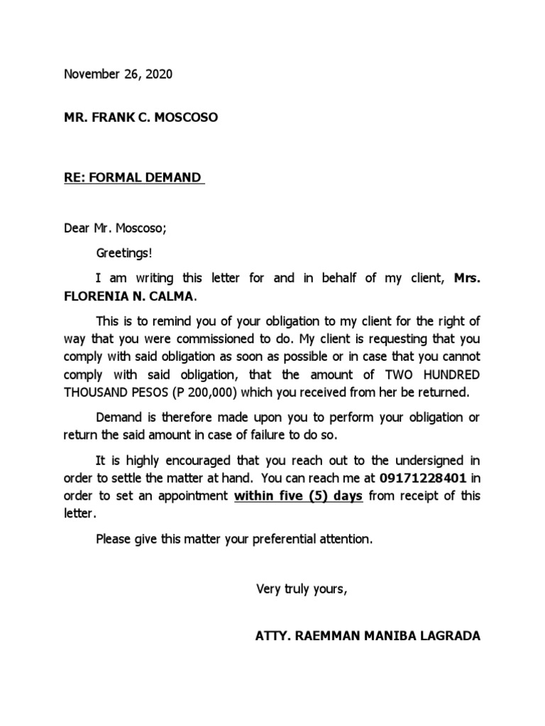 Draft Demand Letter | PDF