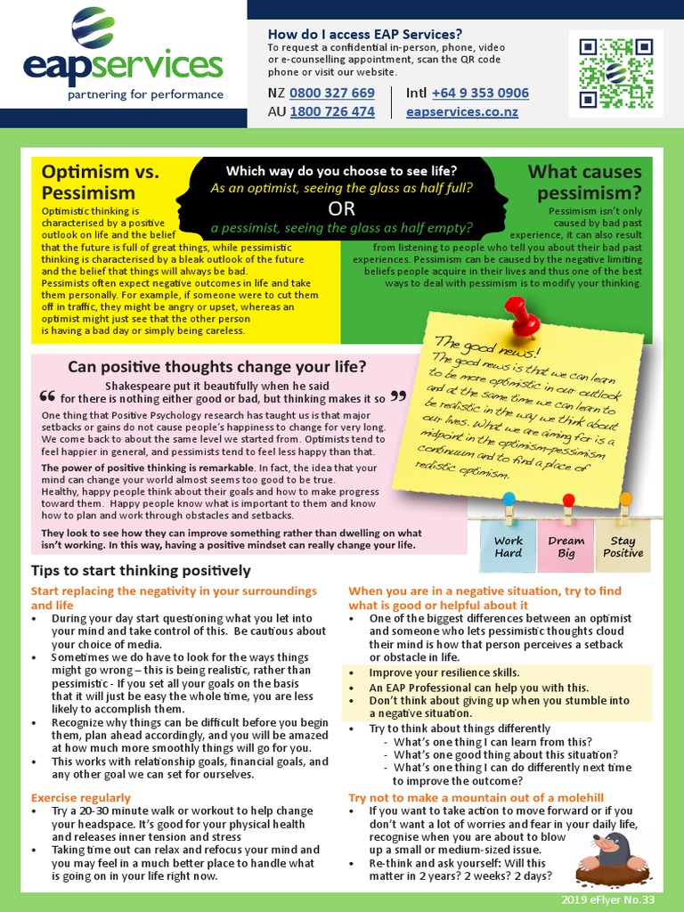 EAP Services E-Flyer No 33 | PDF | Optimism | Pessimism