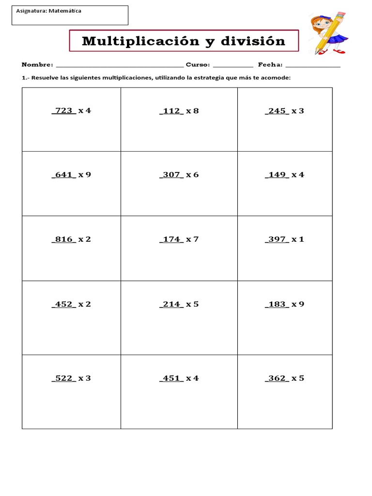 Guía Multiplicacion 4° Basico | PDF | Enseñanza de matemática | Science