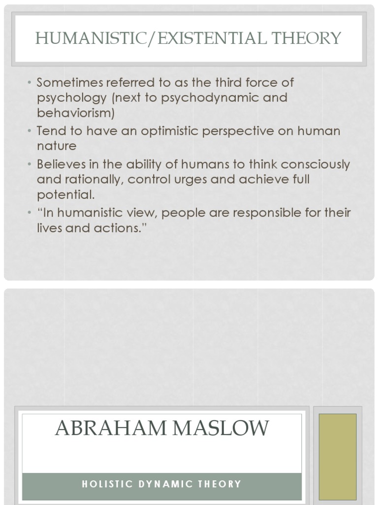 Humanistic/Existential Theory | PDF | Reinforcement | Self Actualization