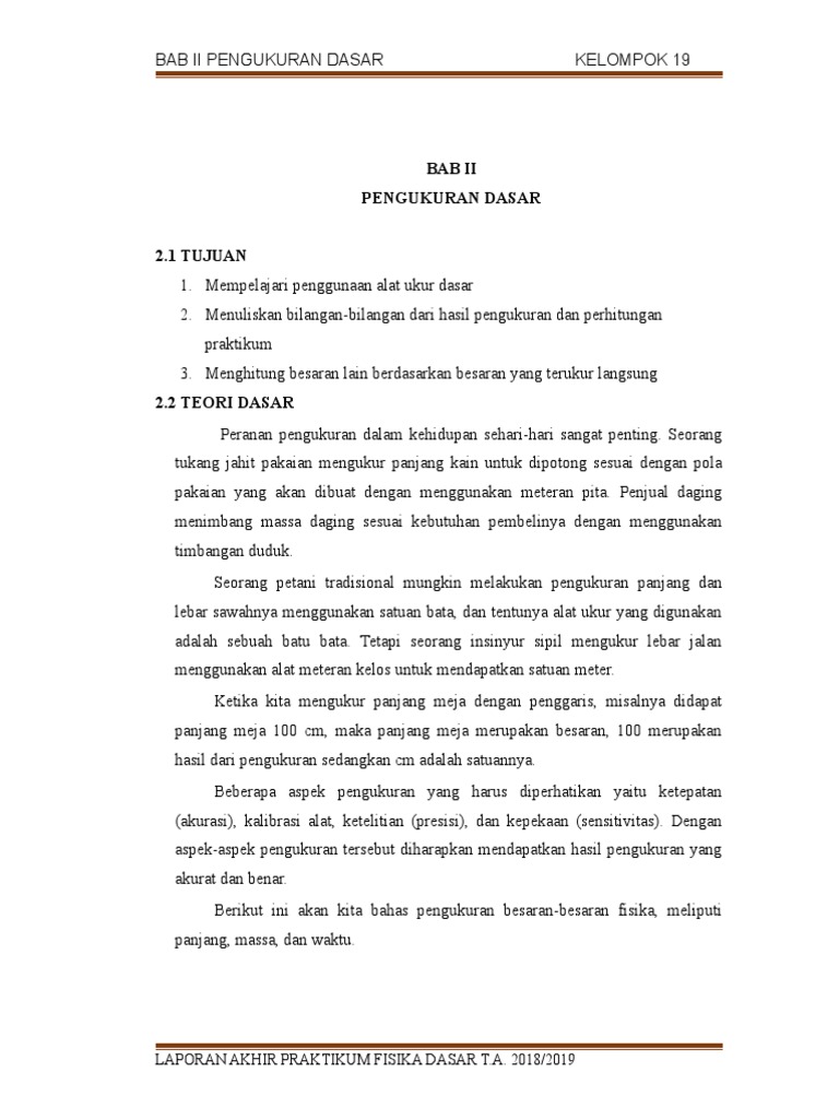 BAB 2 Pengukuran Dasar 2.0 | PDF