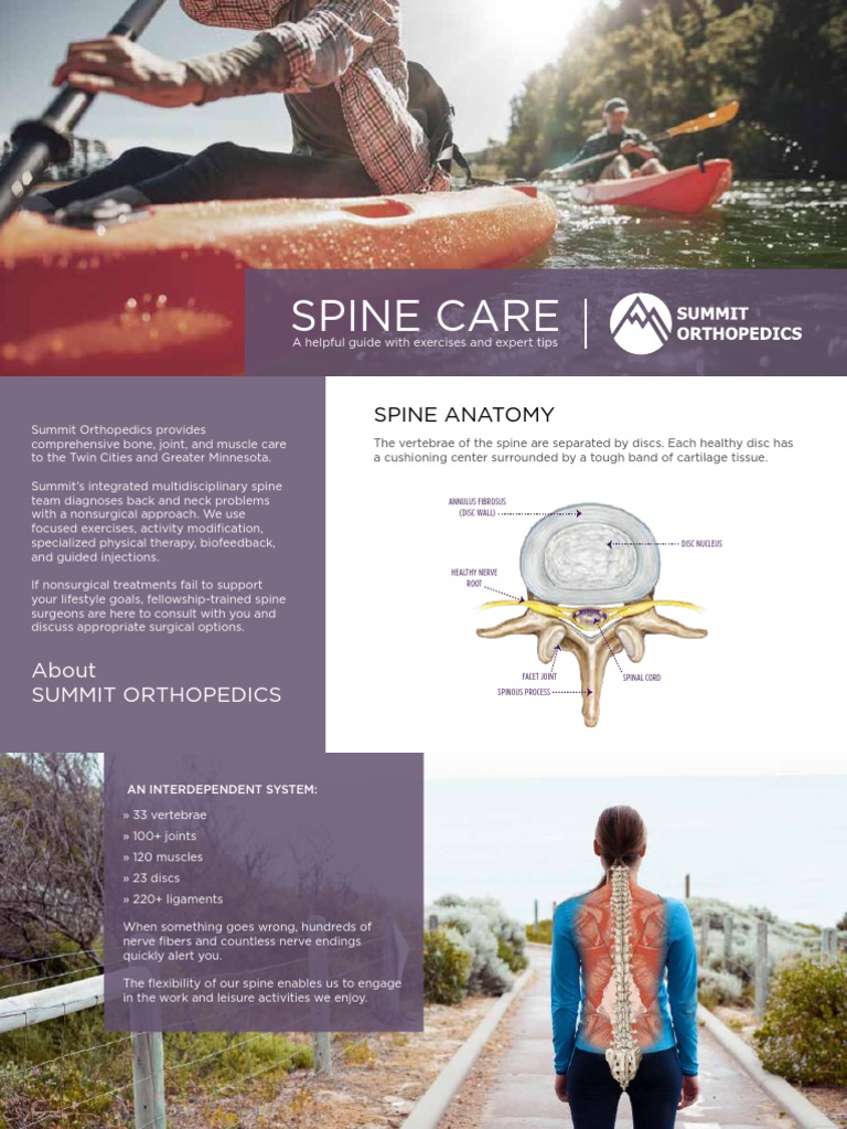 Spine Care Guide by Summit Orthopedics | PDF | Back Pain | Pain