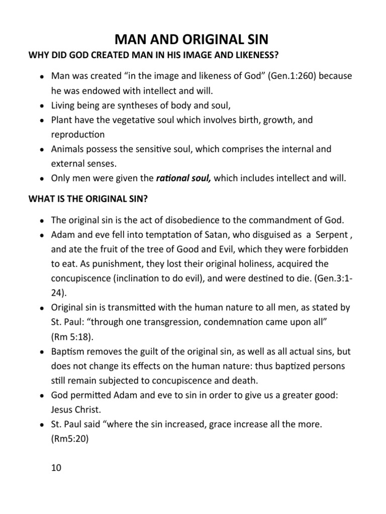 Man and Original Sin | PDF | Mary, Mother Of Jesus | Original Sin