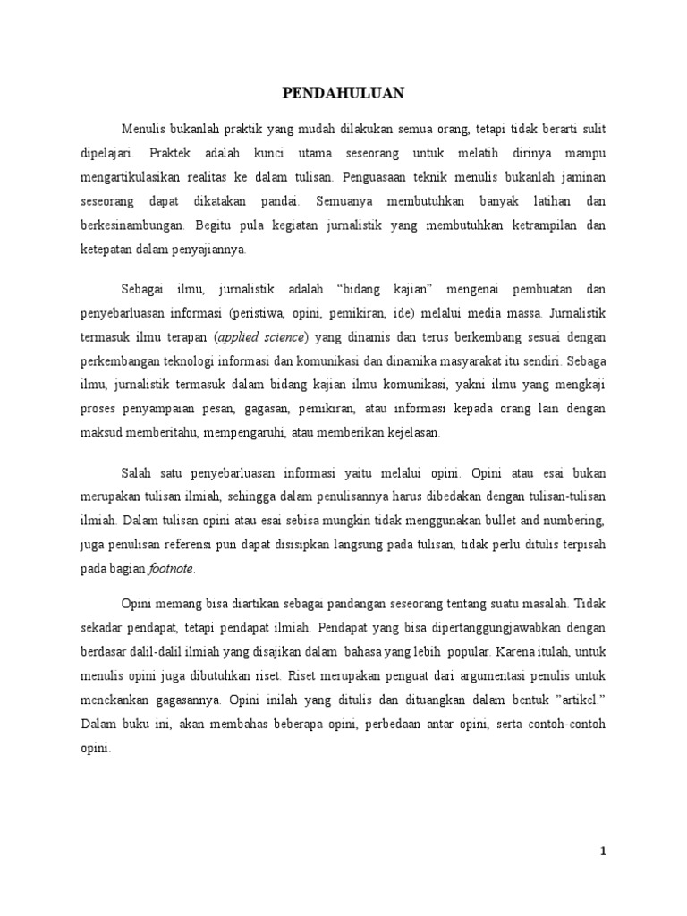 Panduan Menulis Opini Jurnalistik | PDF