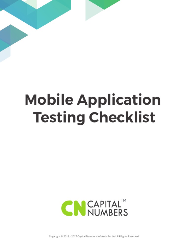 Mobile Application Testing Checklist | PDF | Mobile App | Operating System