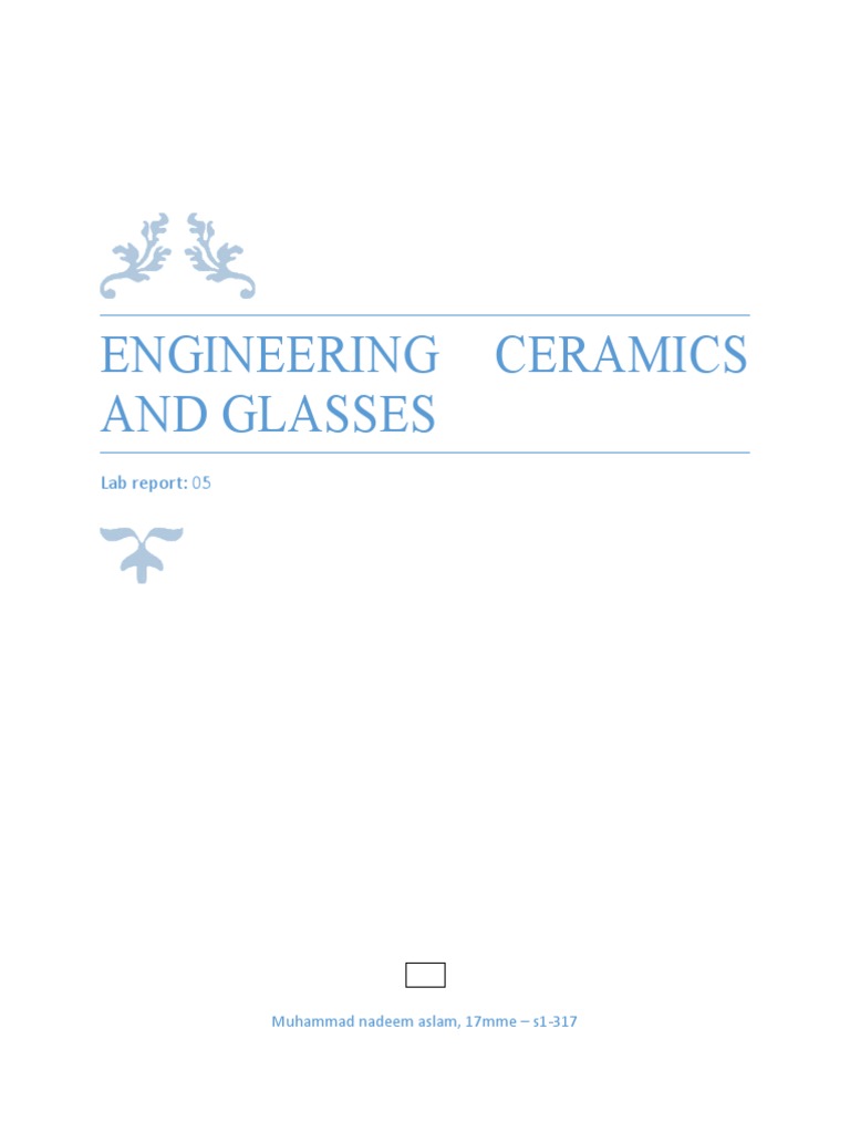 Engineering Ceramics and Glasses: Lab Report: 05 | PDF | Density | Quantity