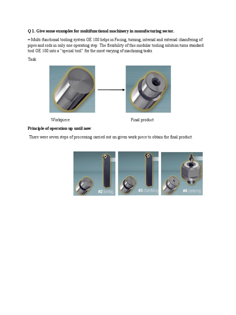 Q 1. Give Some Examples For Multifunctional Machinery in Manufacturing ...