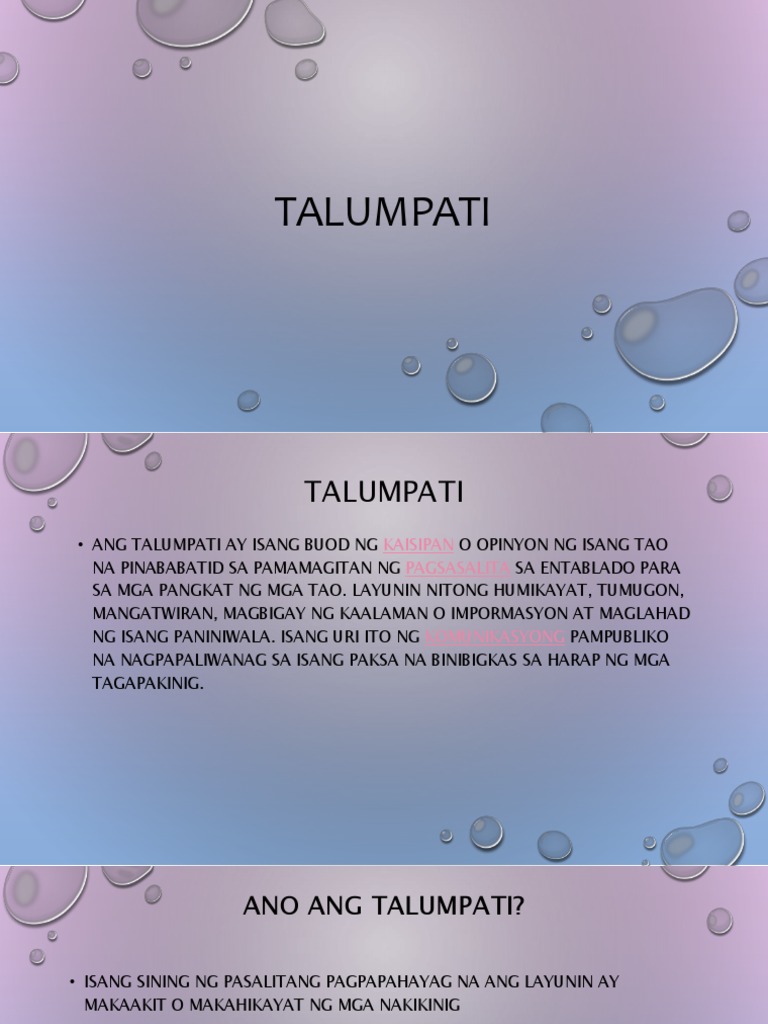 Talumpatispectm13 190112065431 | PDF