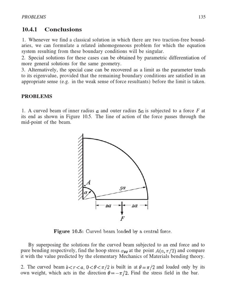 Curved Beam Stress Analysis Problems | PDF | Stress (Mechanics) | Bending