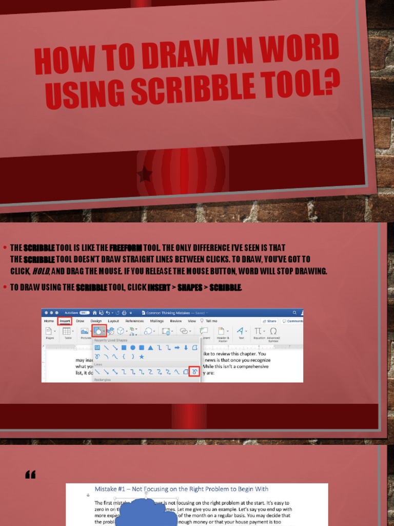 How To Draw in Word Using Scribble Tool | PDF