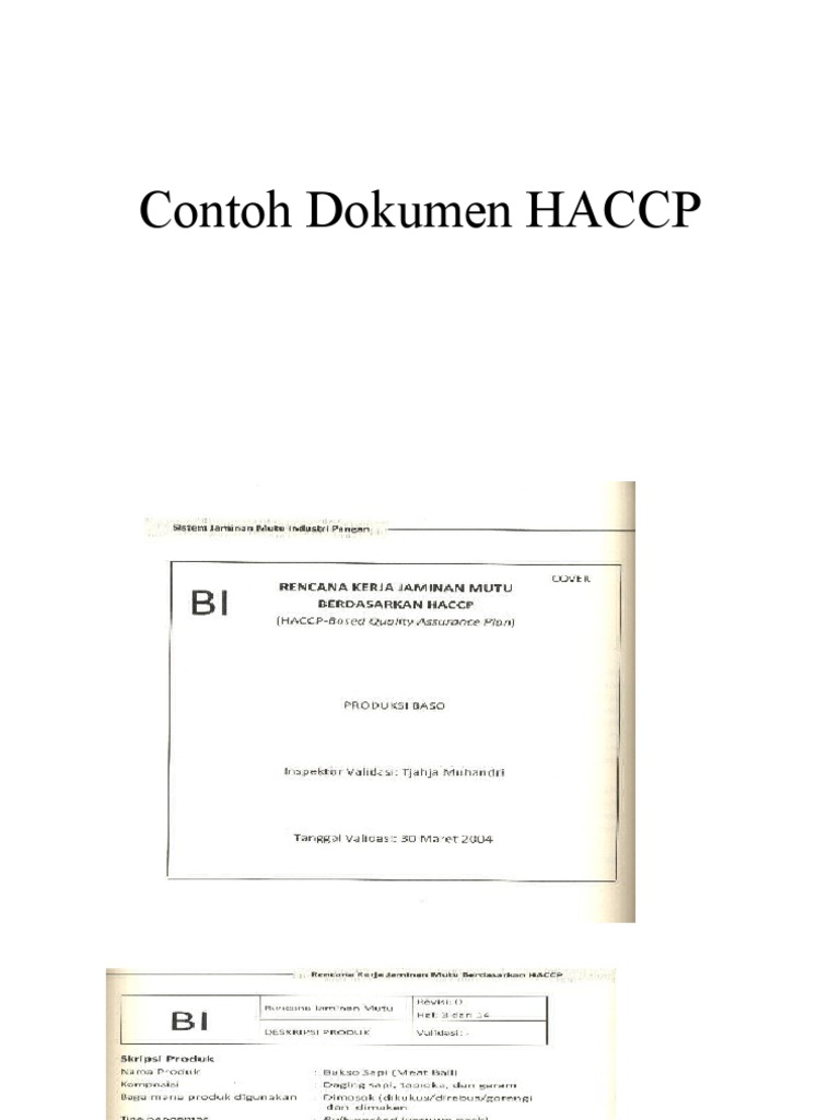 Contoh Dokumen HACCP | PDF