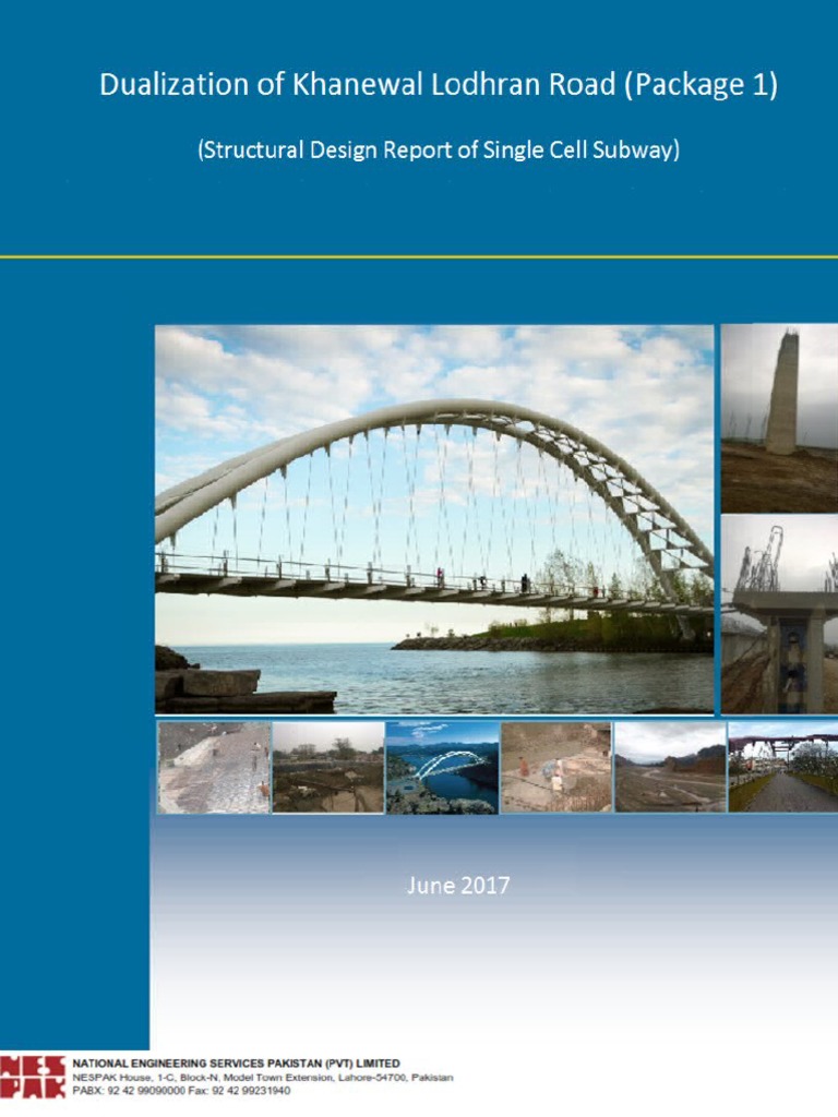 Underpass Design Report | PDF | Structural Load | Concrete