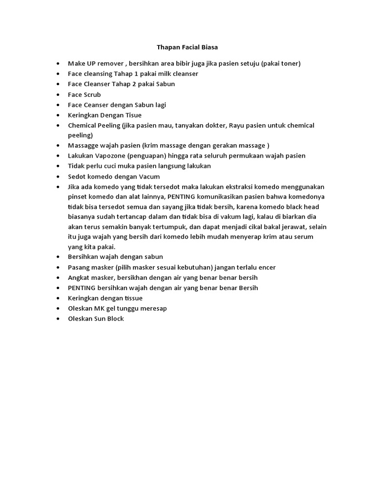 Thapan Facial Biasa | PDF