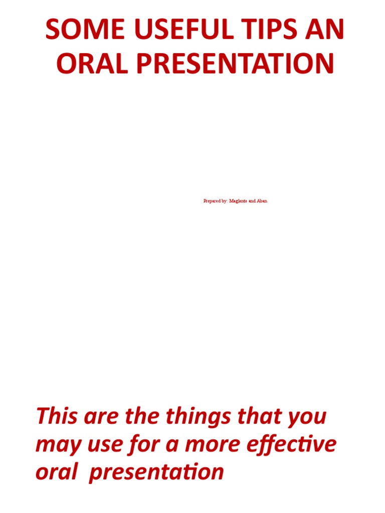 Essential Tips for an Effective Oral Presentation | PDF | Human ...