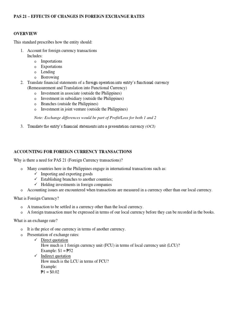 Accounting for the Effects of Changes in Foreign Exchange Rates: A ...