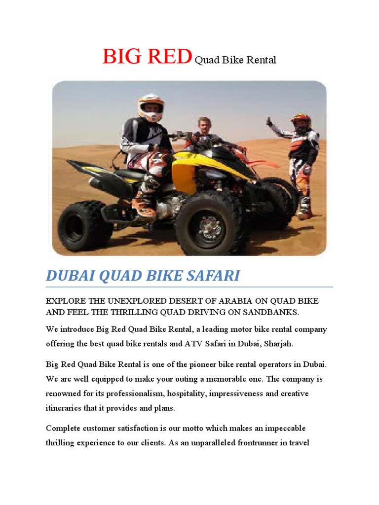 BIG RED Quad Bike Rental | PDF